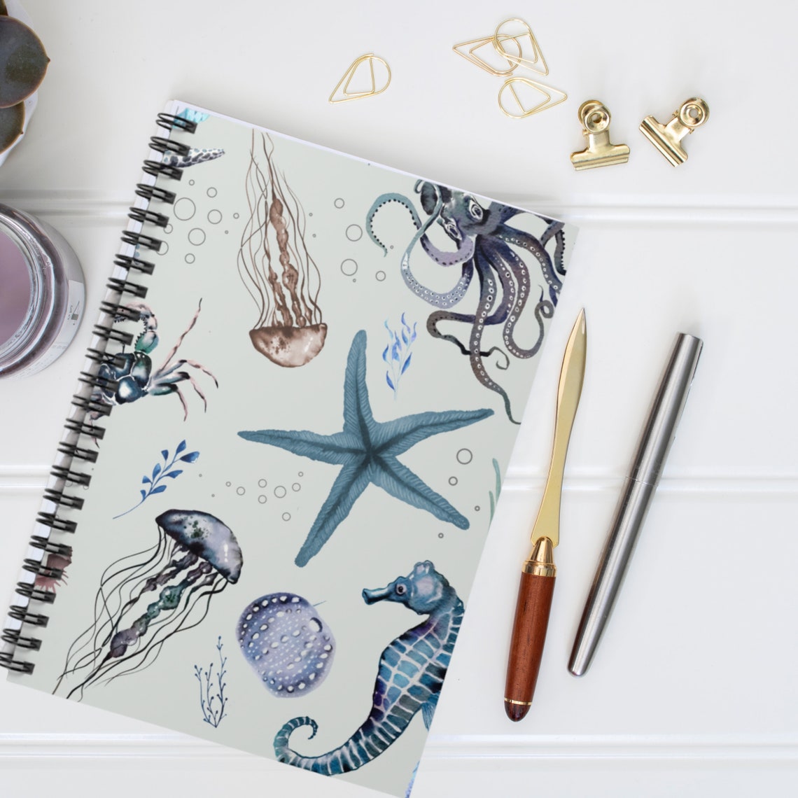 Crustaceancore Spiral Bound Lined Notebook, Deep Sea Creatures Journal ...