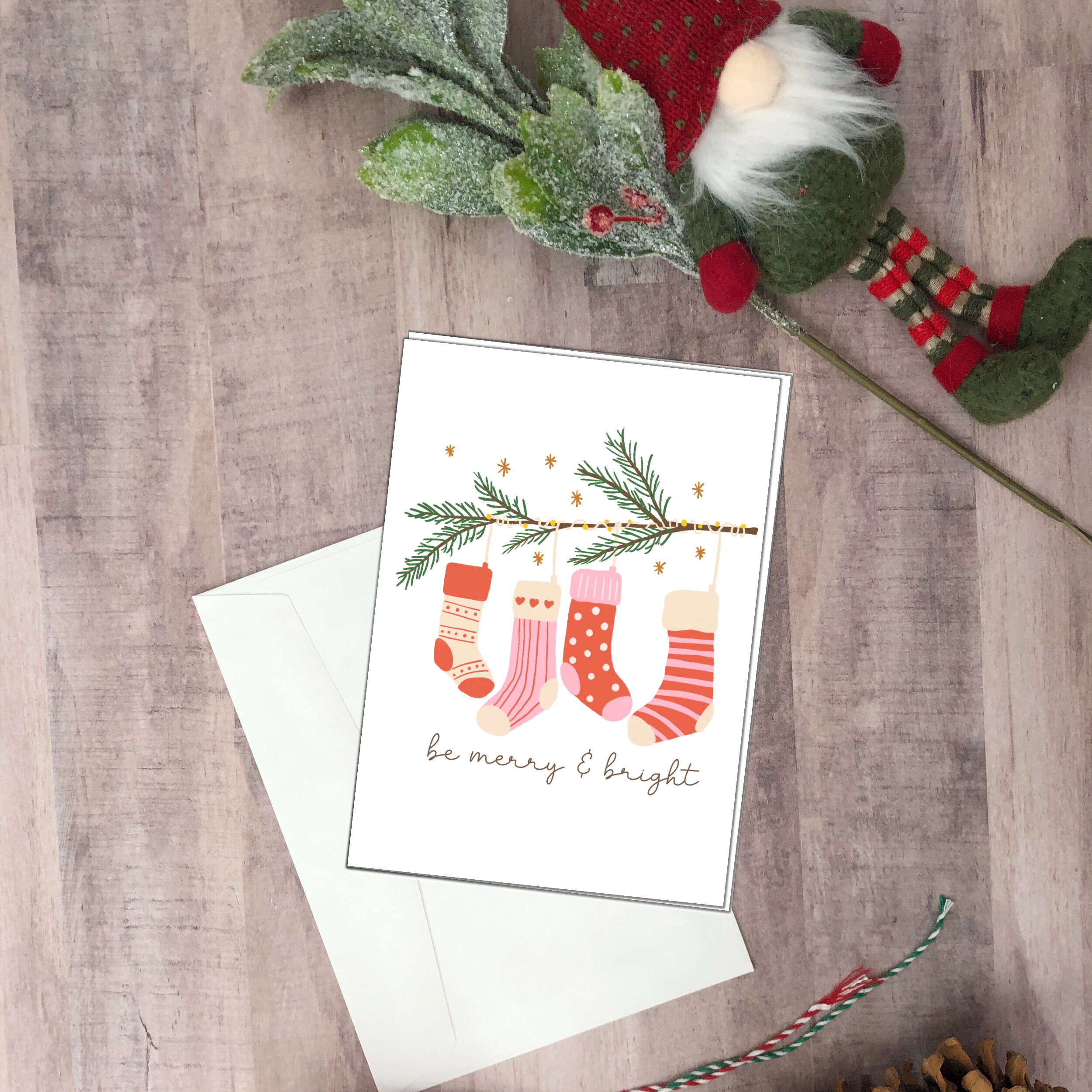 Minimal Christmas Card, Cute Christmas Card for Best Friend, Seasons ...