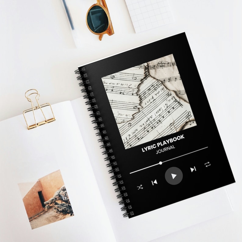 Lyric Journal Spiral Bound Lined Notebook, Songwriters Notebook ...
