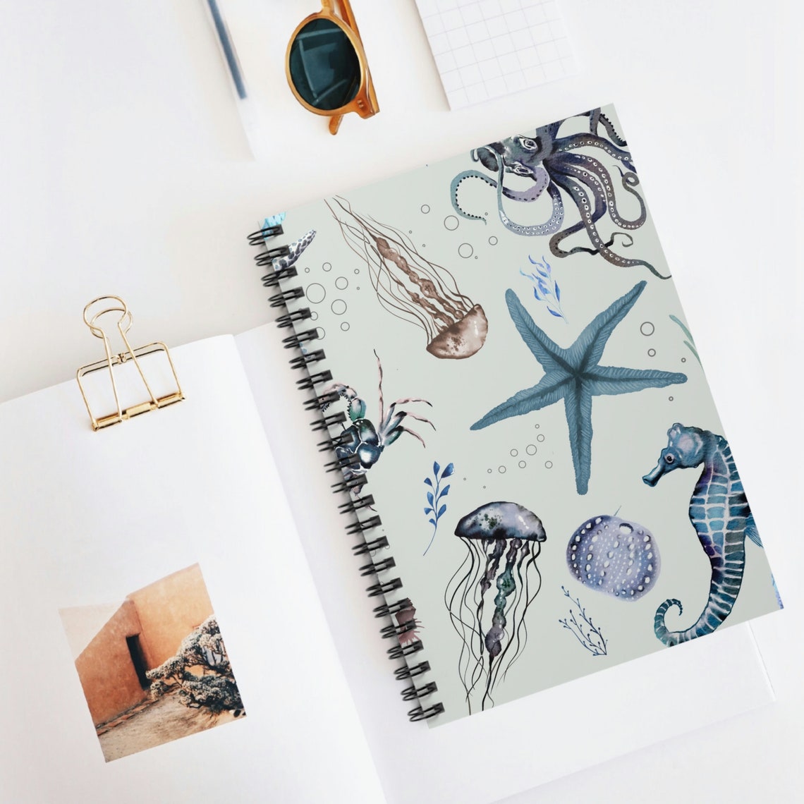 Crustaceancore Spiral Bound Lined Notebook, Deep Sea Creatures Journal ...