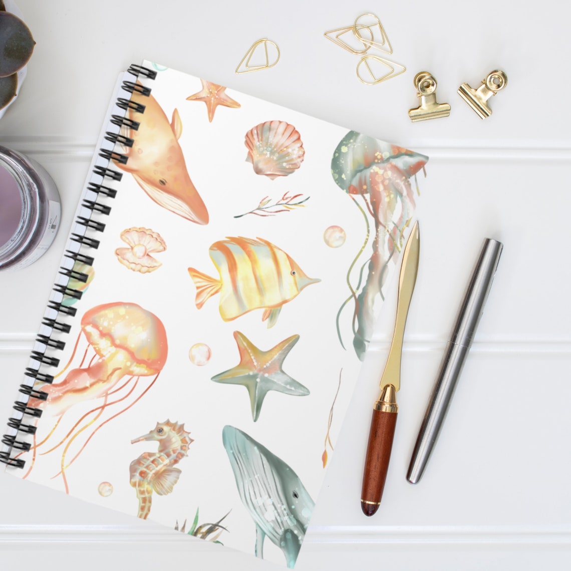 Crustaceancore Spiral Bound Lined Notebook, Deep Sea Creatures Journal ...