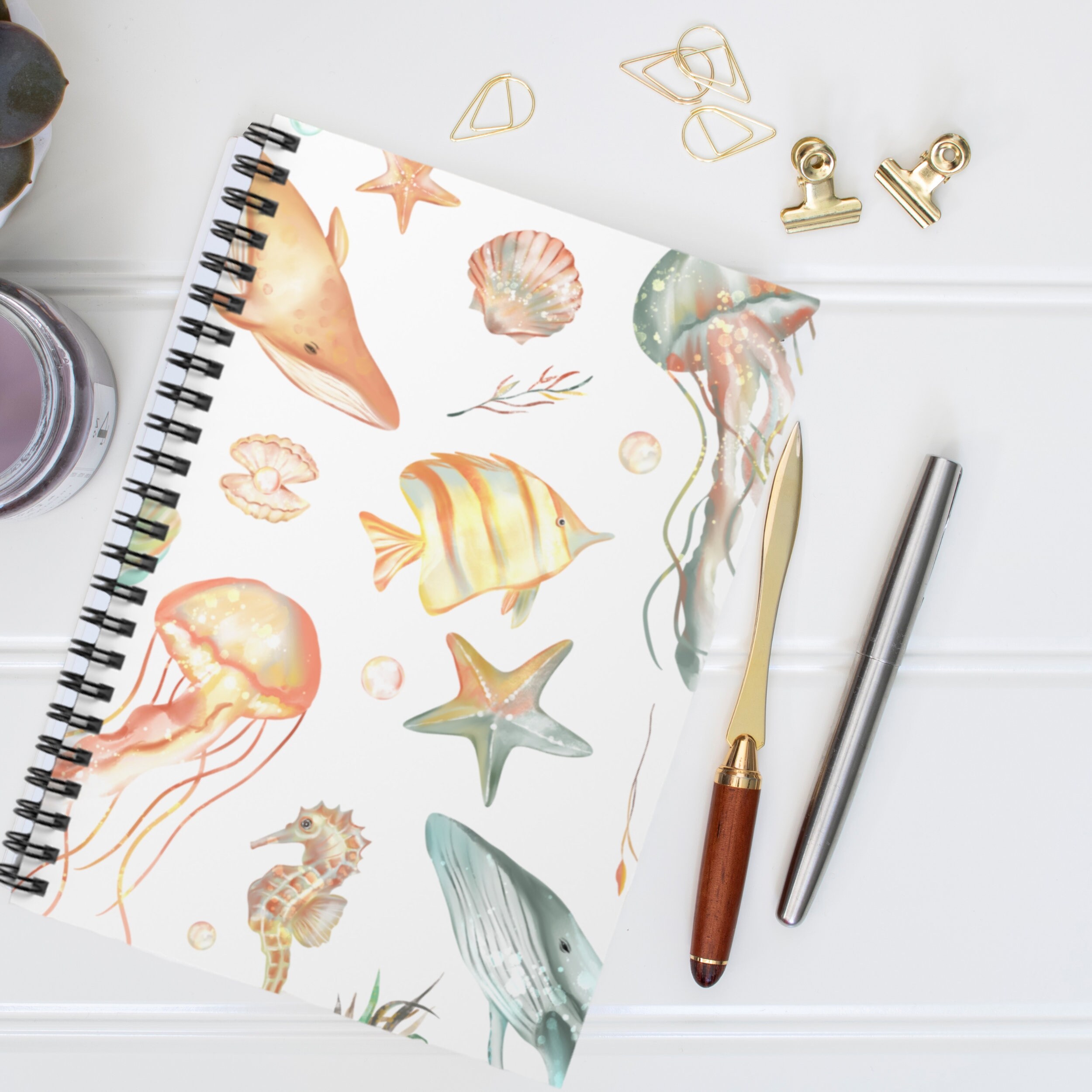 Crustaceancore Spiral Bound Lined Notebook, Deep Sea Creatures Journal ...