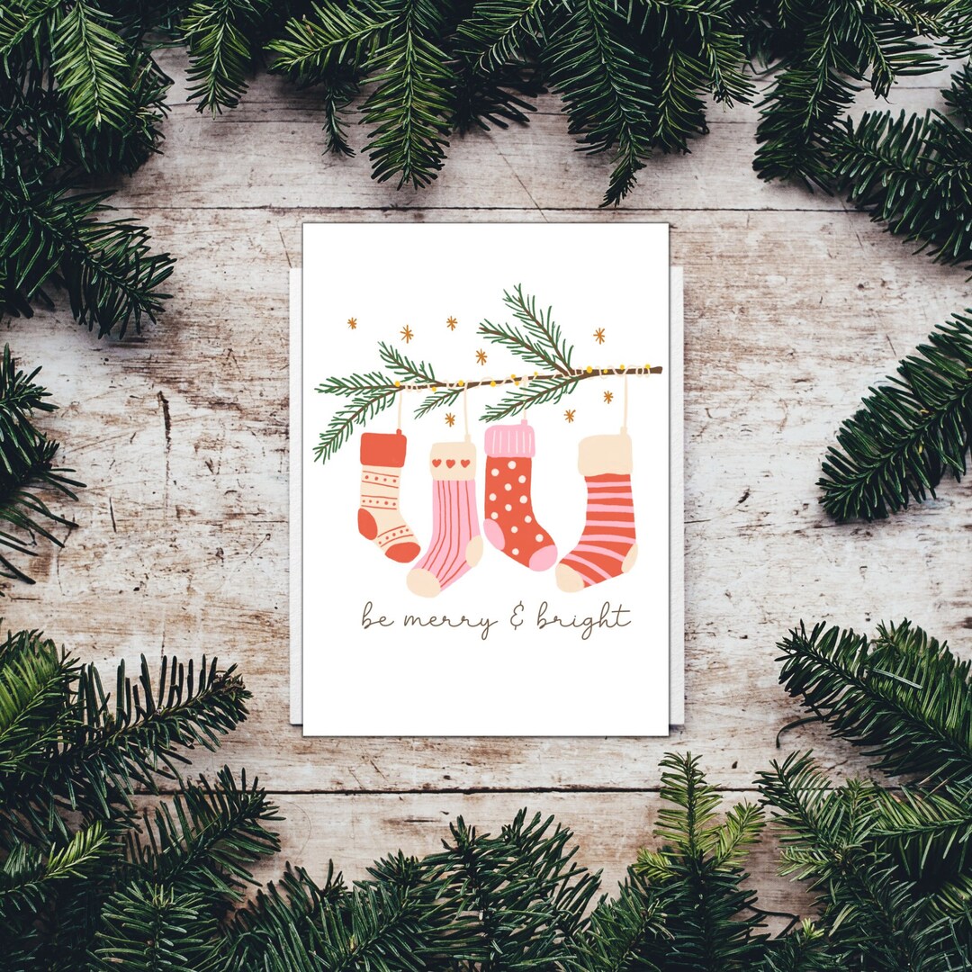 Minimal Christmas Card, Cute Christmas Card for Best Friend, Seasons ...