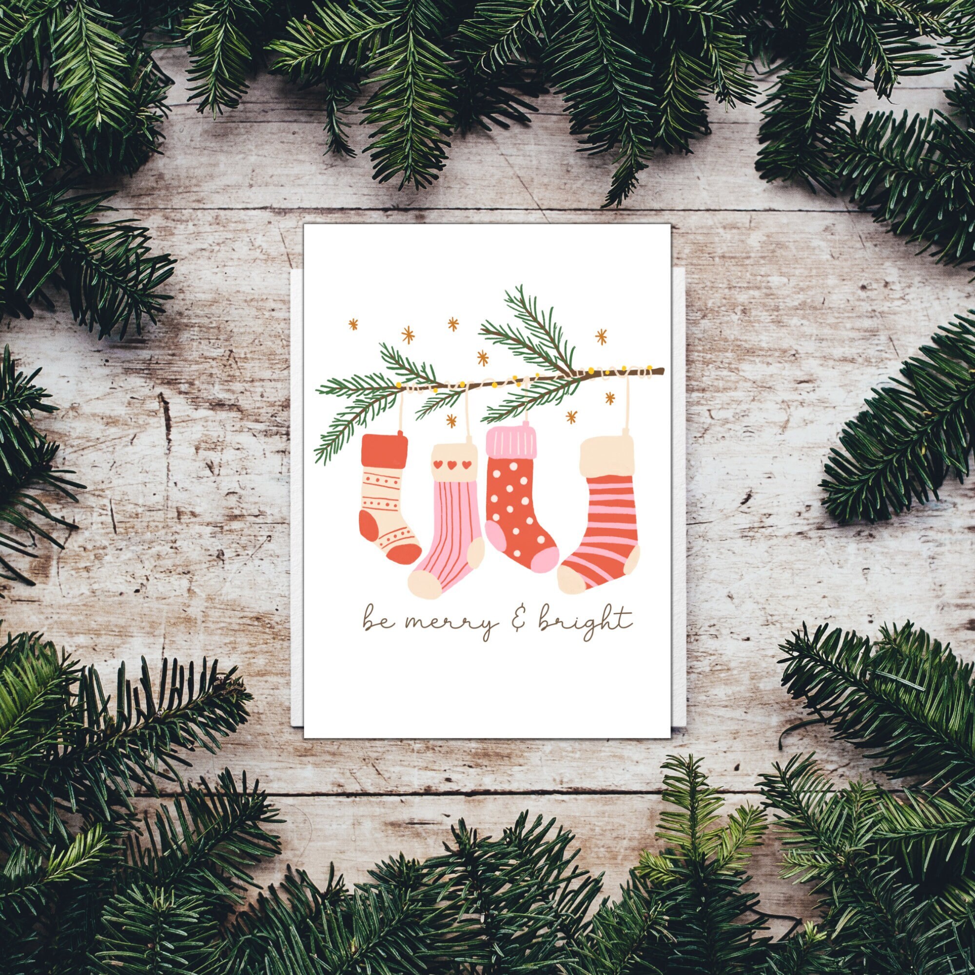 Minimal Christmas Card, Cute Christmas Card for Best Friend, Seasons ...
