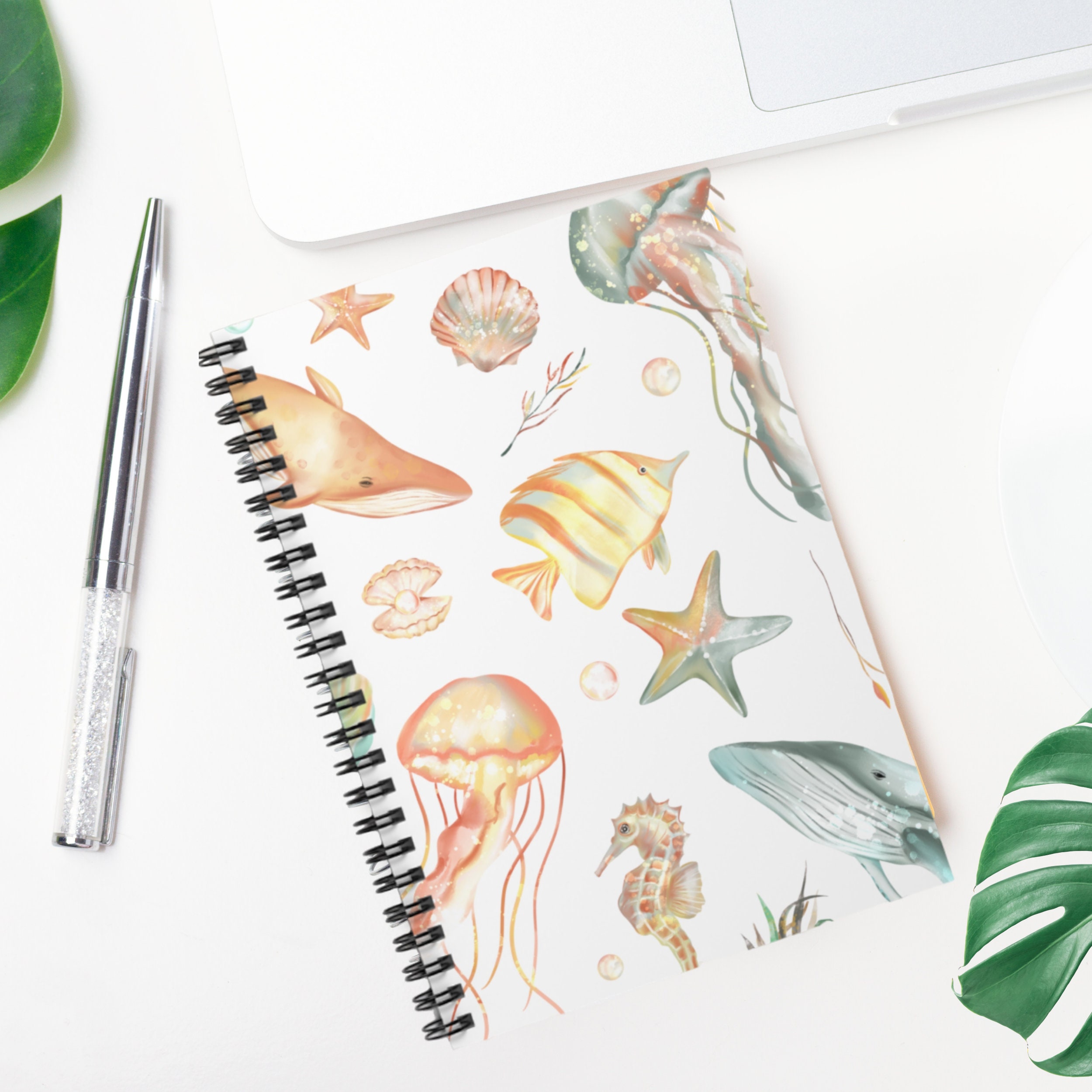 Crustaceancore Spiral Bound Lined Notebook, Deep Sea Creatures Journal ...