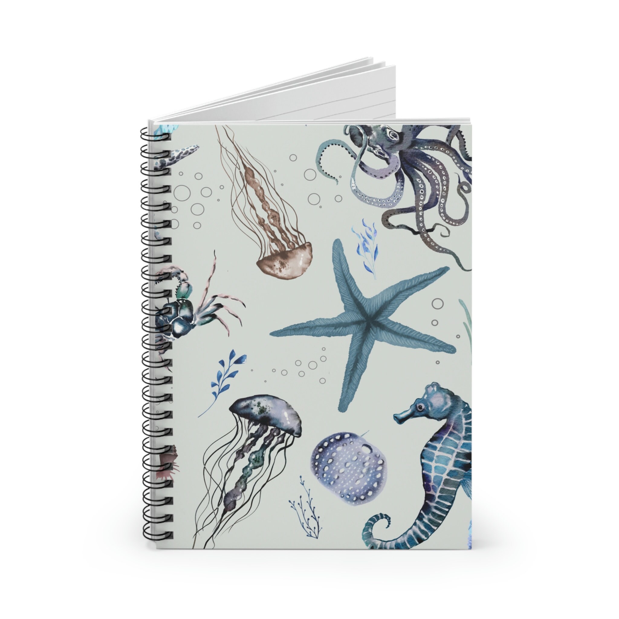Crustaceancore Spiral Bound Lined Notebook, Deep Sea Creatures Journal ...