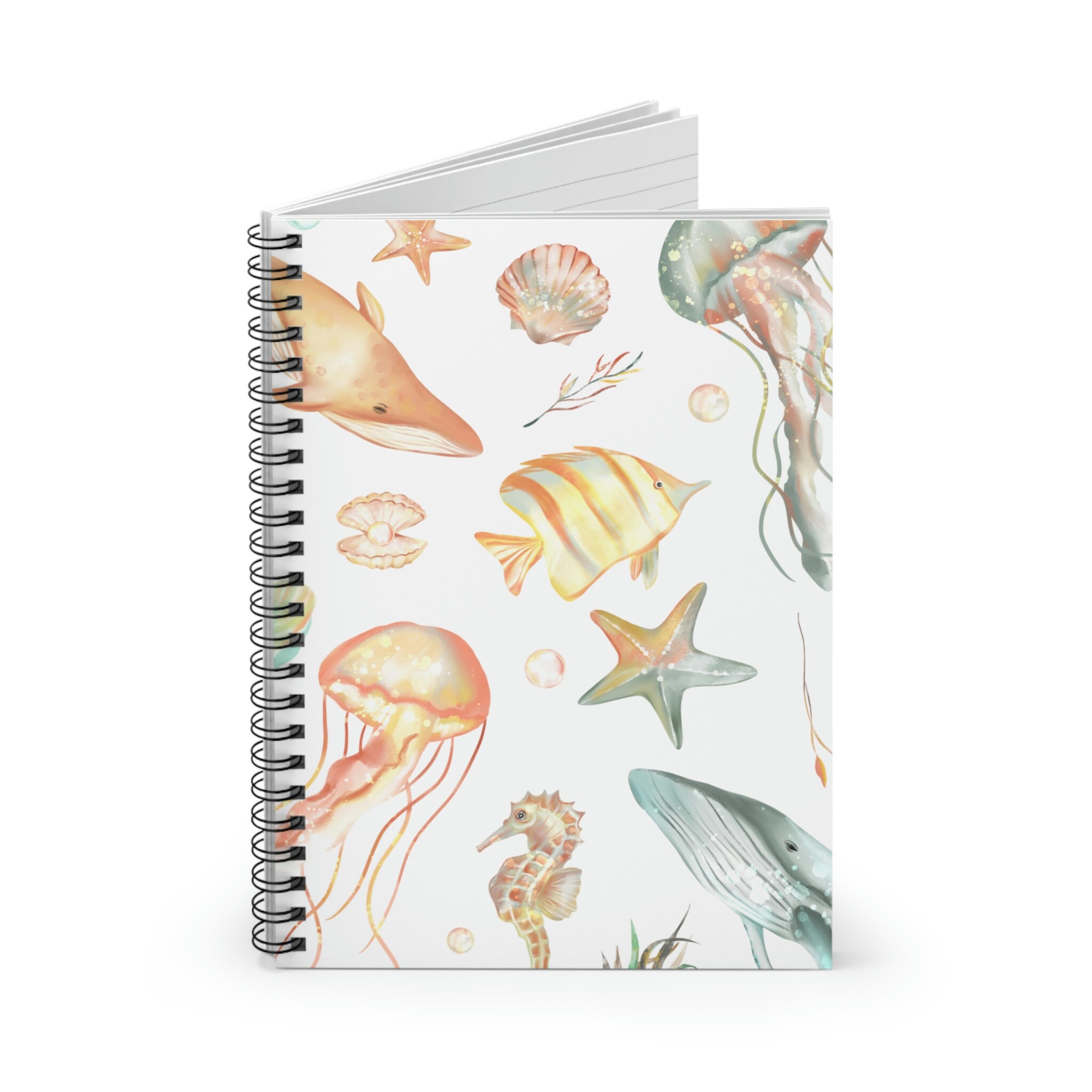 Crustaceancore Spiral Bound Lined Notebook, Deep Sea Creatures Journal ...