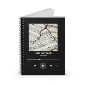 Lyric Journal Spiral Bound Lined Notebook, Songwriters Notebook ...