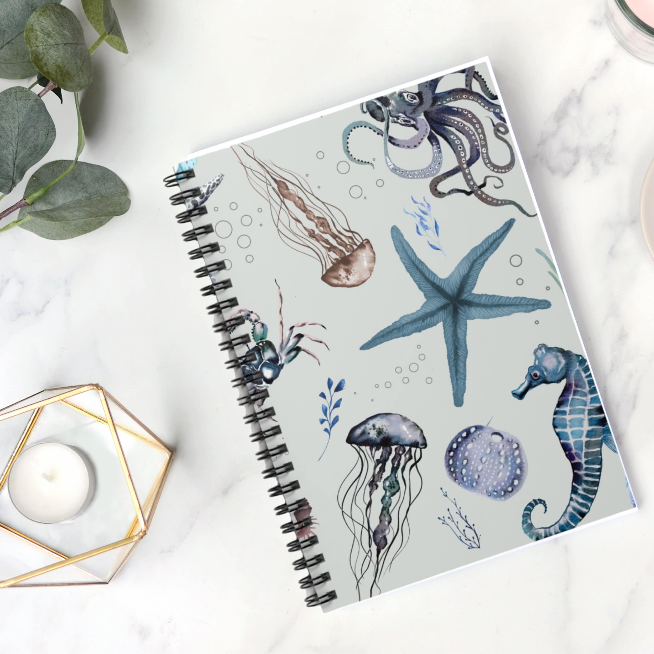 Crustaceancore Spiral Bound Lined Notebook, Deep Sea Creatures Journal ...