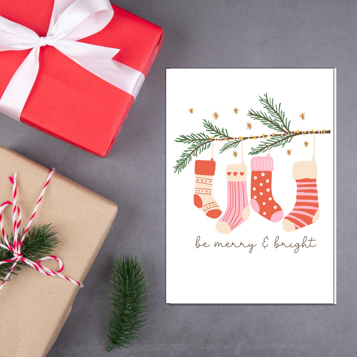 Minimal Christmas Card, Cute Christmas Card for Best Friend, Seasons ...