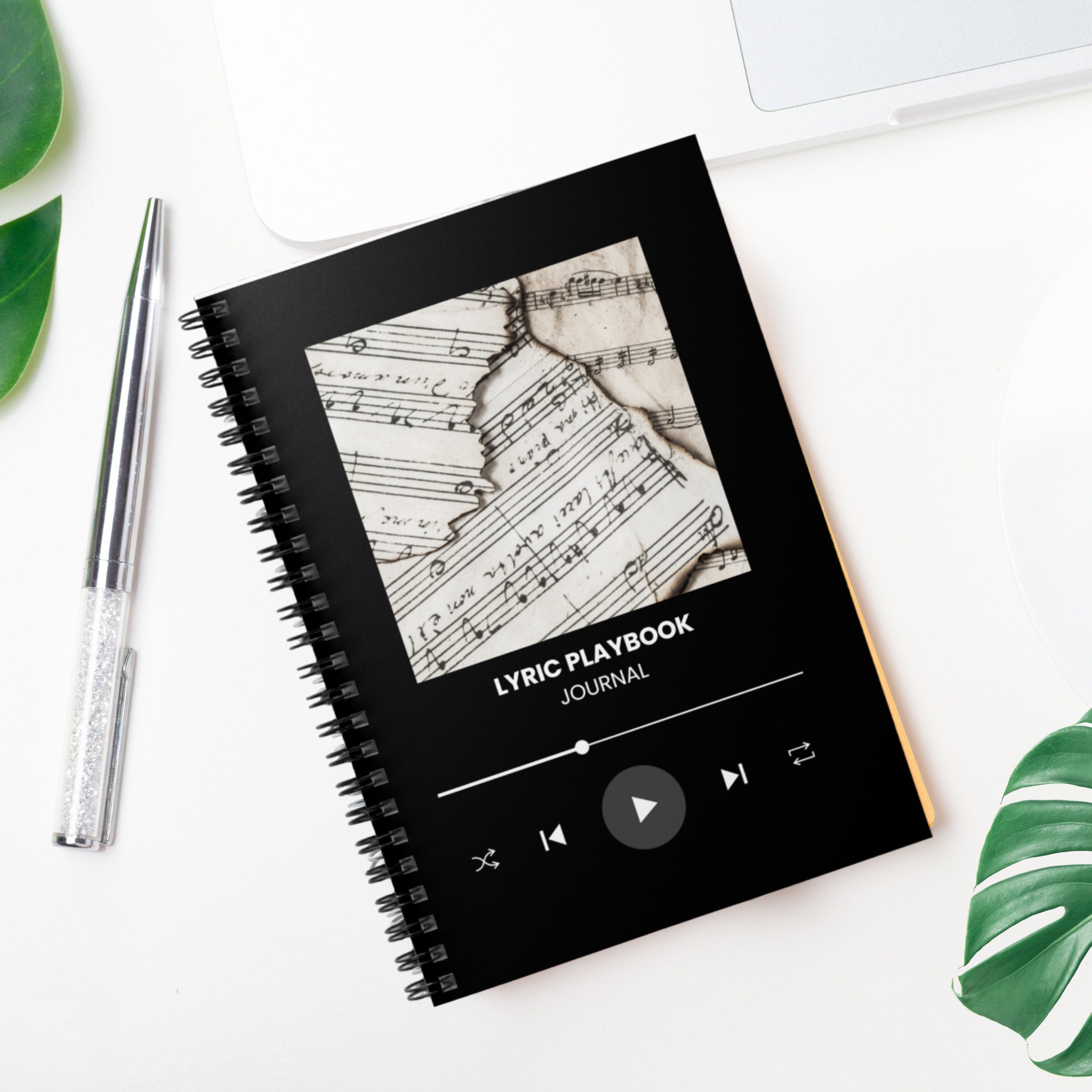 Lyric Journal Spiral Bound Lined Notebook, Songwriters Notebook ...