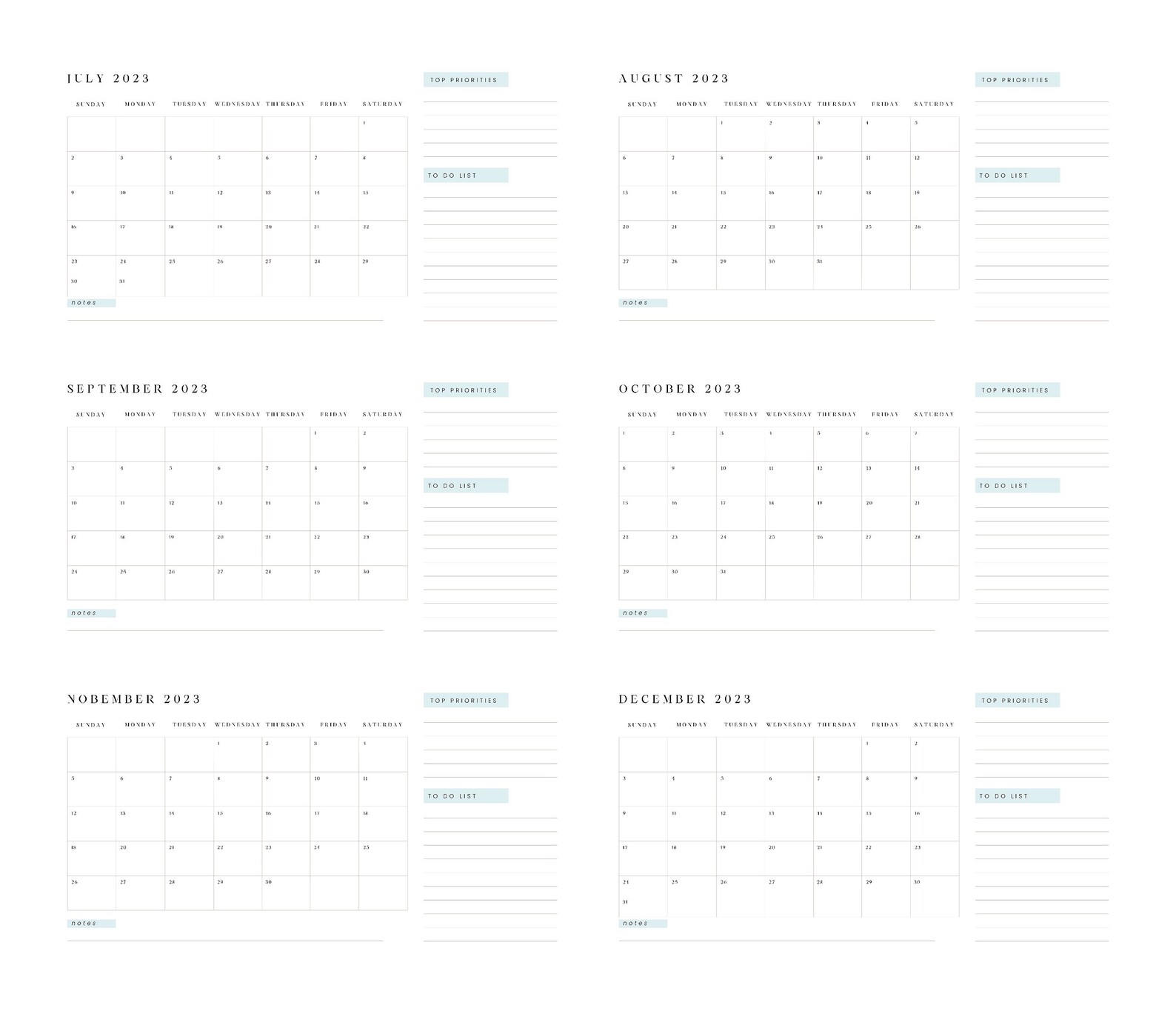 Calendario Imprimible 2023 / Planificador Mensual 2023 / - Etsy Calendario Imprimible 2023 / Planificador Mensual 2023 / - Etsy