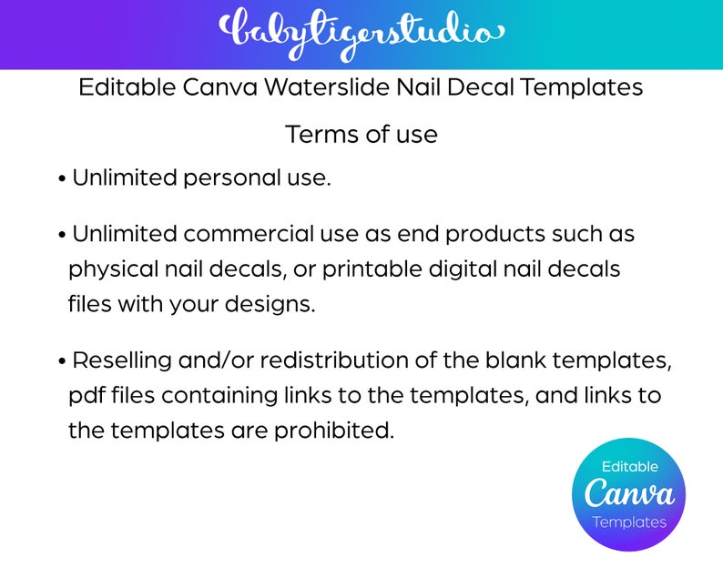 Editable Canva Waterslide Diy Nail Decal Design Templates For Etsy