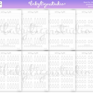 Instant Download - Printable Square Shaped Nail Design & Practice ...