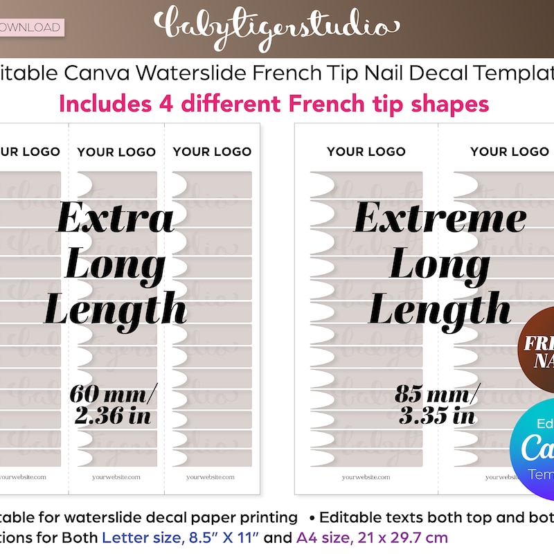French Nail Template - Etsy