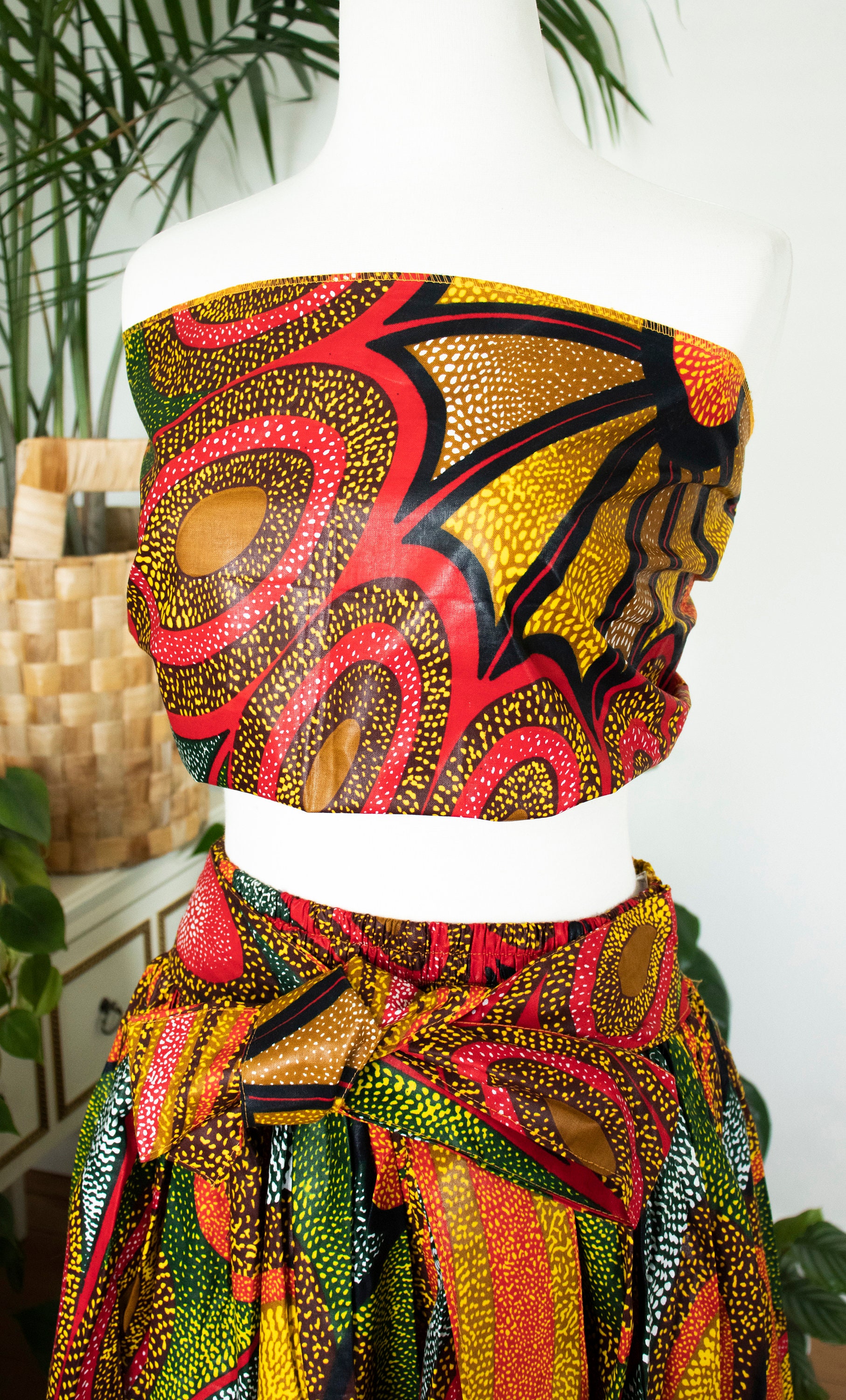 Colorful African Clothing/set Maxi Women's High Waisted Skirt Matching ...