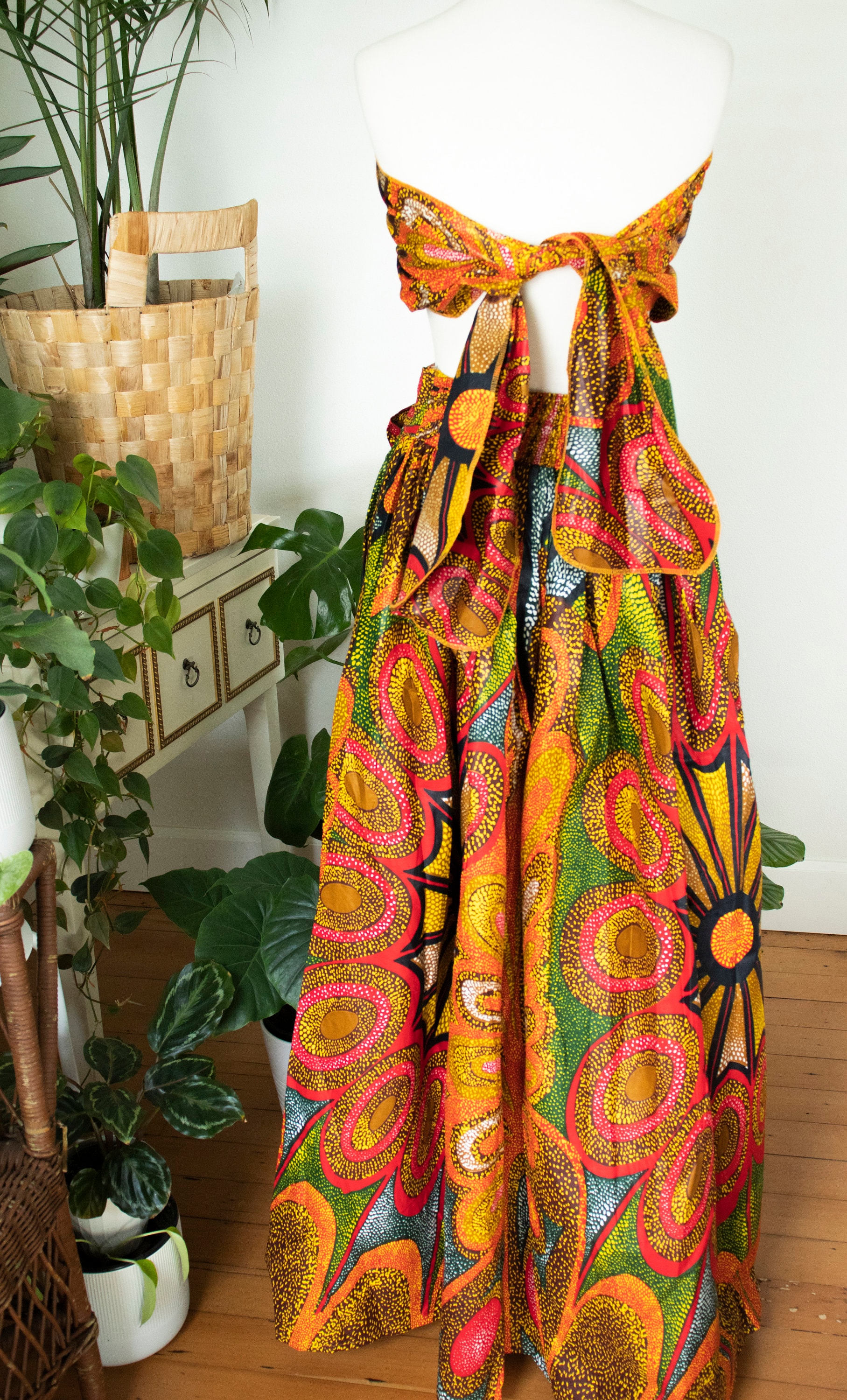Colorful African Clothing/set Maxi Women's High Waisted Skirt Matching ...
