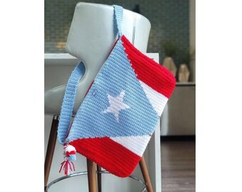 Puerto Rico Flag Afghan C2C Crochet Pattern Written Row by - Etsy