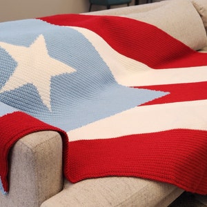 Puerto Rican Flag Throw Blanket Crochet Pattern - Etsy