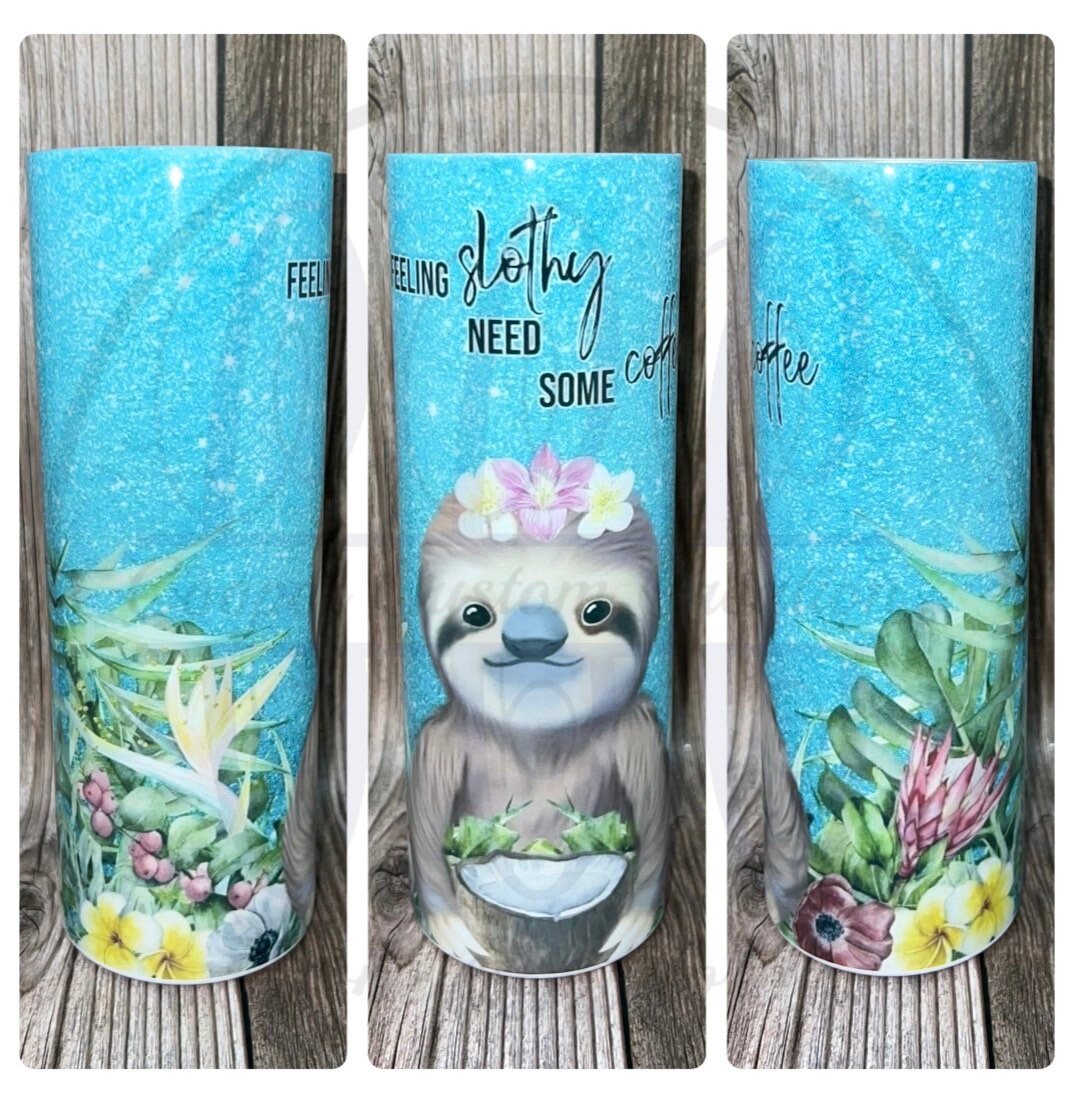 Feeling Slothy Tumbler / Need Some Coffee Tumbler / Sloth - Etsy