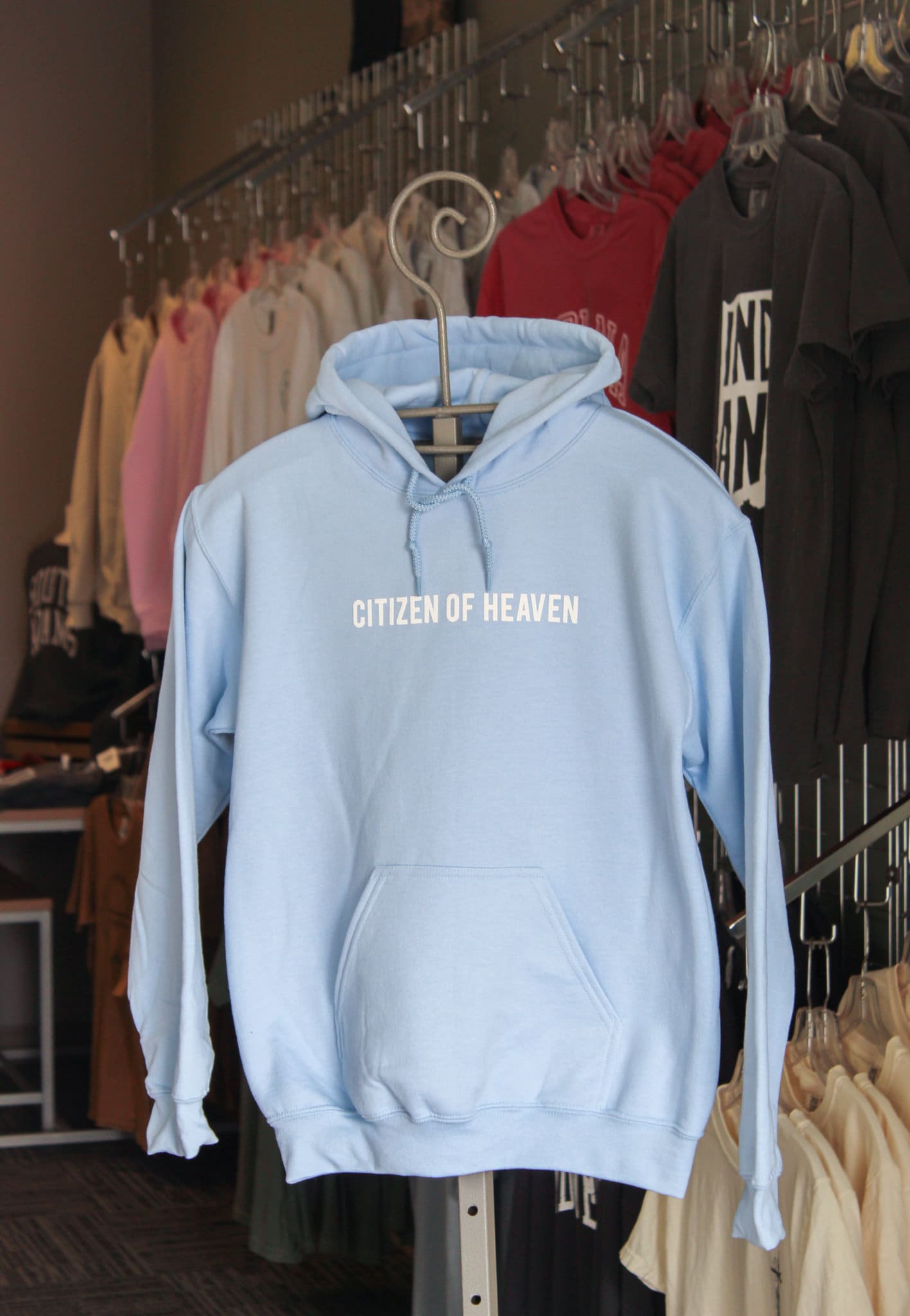 Citizen of Heaven Hoodie, Light Blue Christian Pullover Sweatshirt ...