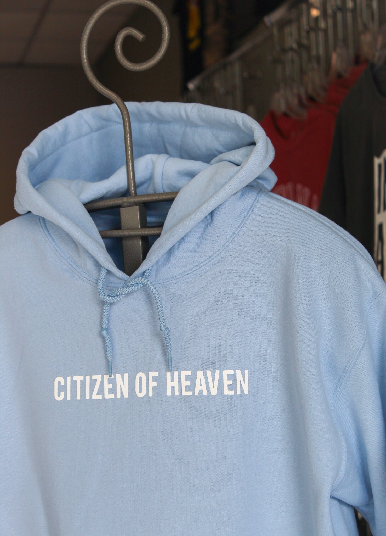 Citizen of Heaven Hoodie, Light Blue Christian Pullover Sweatshirt ...