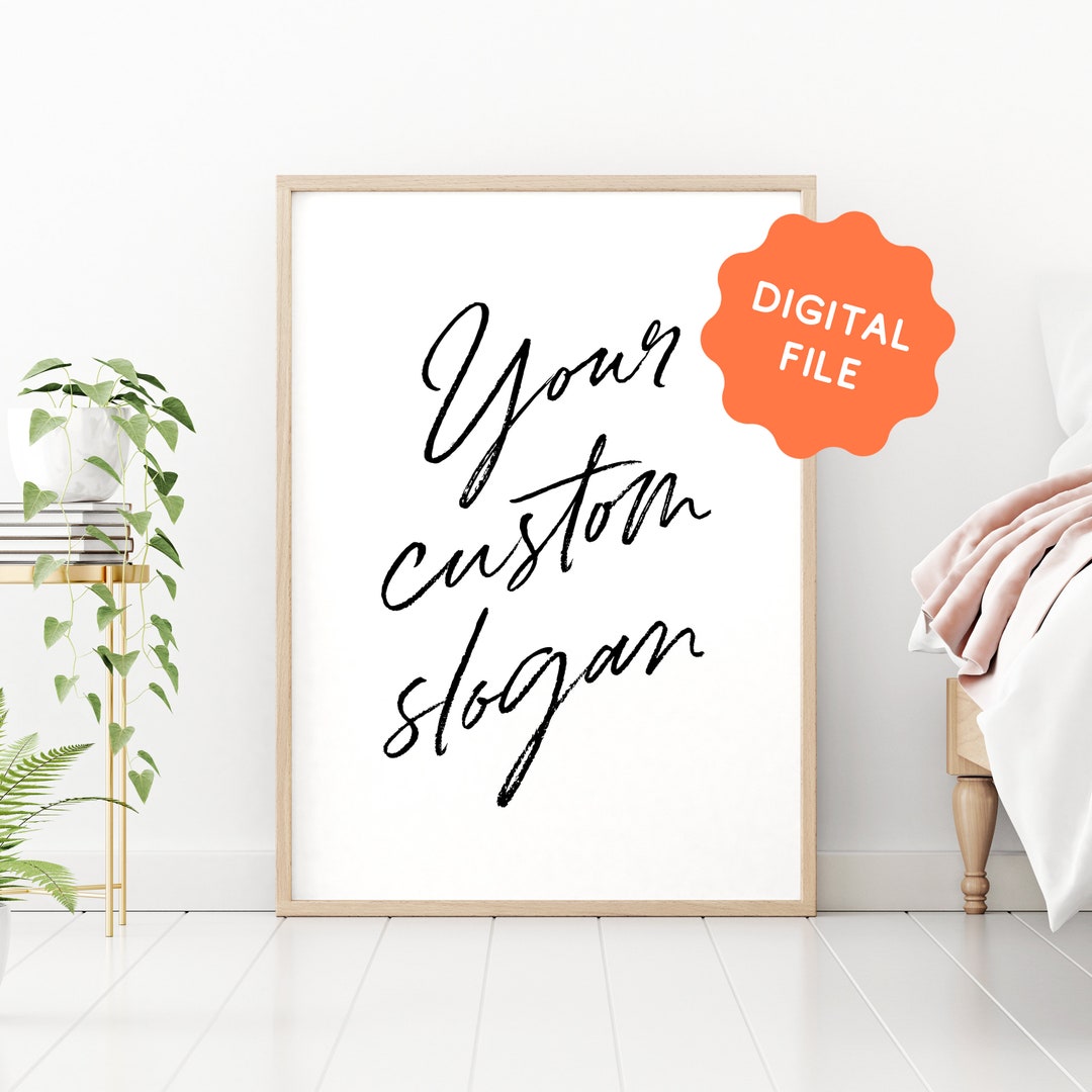 DIGITAL DOWNLOAD Custom Quote Text Poster Print Wall Art | Personalized ...