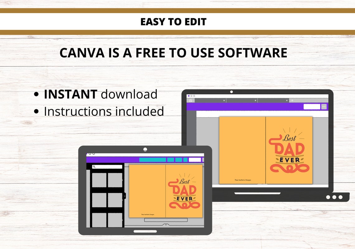 Father's Day Printable Card | Digital Happy Fathers Day Card | Instant ...