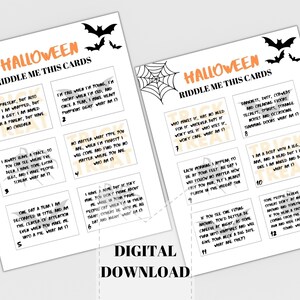 INSTANT DOWNLOAD: Printable Halloween Riddle Game Printable - Etsy