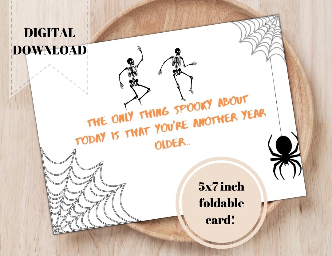 RUDE BIRTHDAY CARD: Printable Card Halloween Birthday Card - Etsy