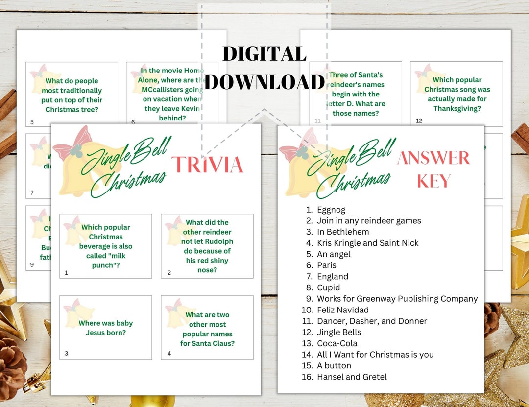 CHRISTMAS TRIVIA: Christmas Trivia Party Game, Christmas Party Games ...