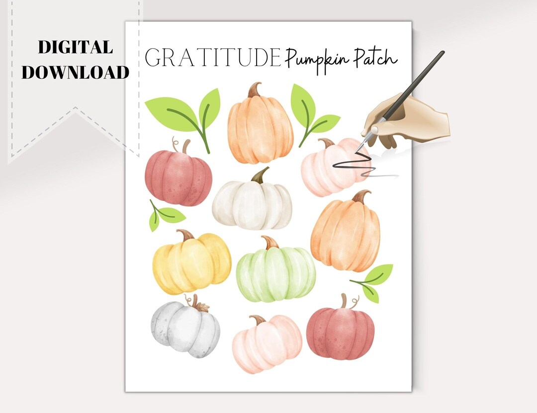 GRATITUDE PUMPKIN PATCH: Instant Download, Gratitude Tree, Thanksgiving ...
