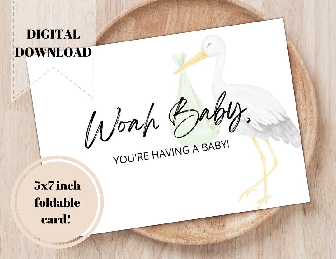 CONGRATS BABY: Printable Baby Card, Celebration Card, Baby Shower Card ...