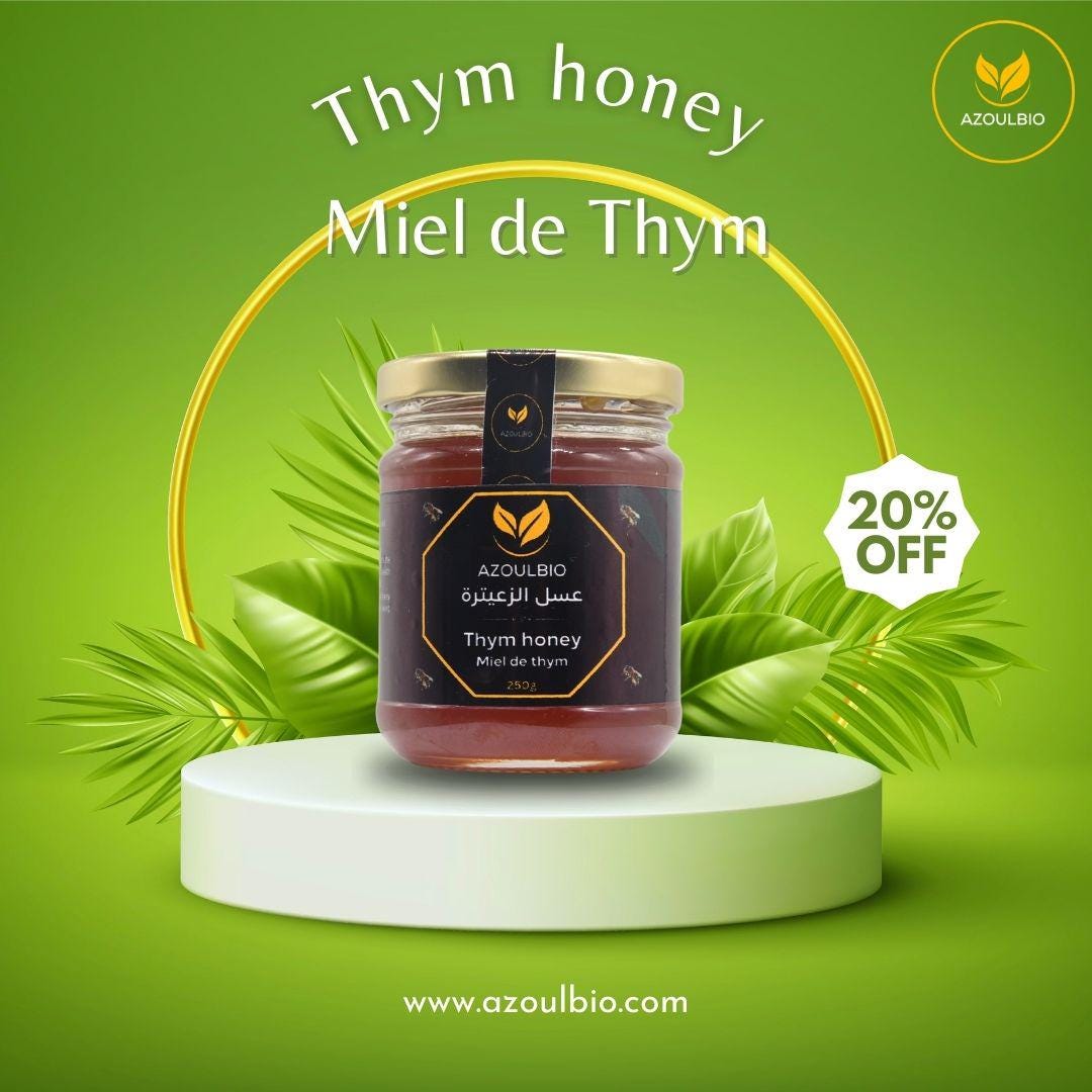 Raw Honey Thym Pur and Only From Morocco Healthy With Herbes. Good for ...
