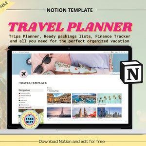 Travel Planner Notion Template, Notion Travel Itinerary, Notion Trip ...