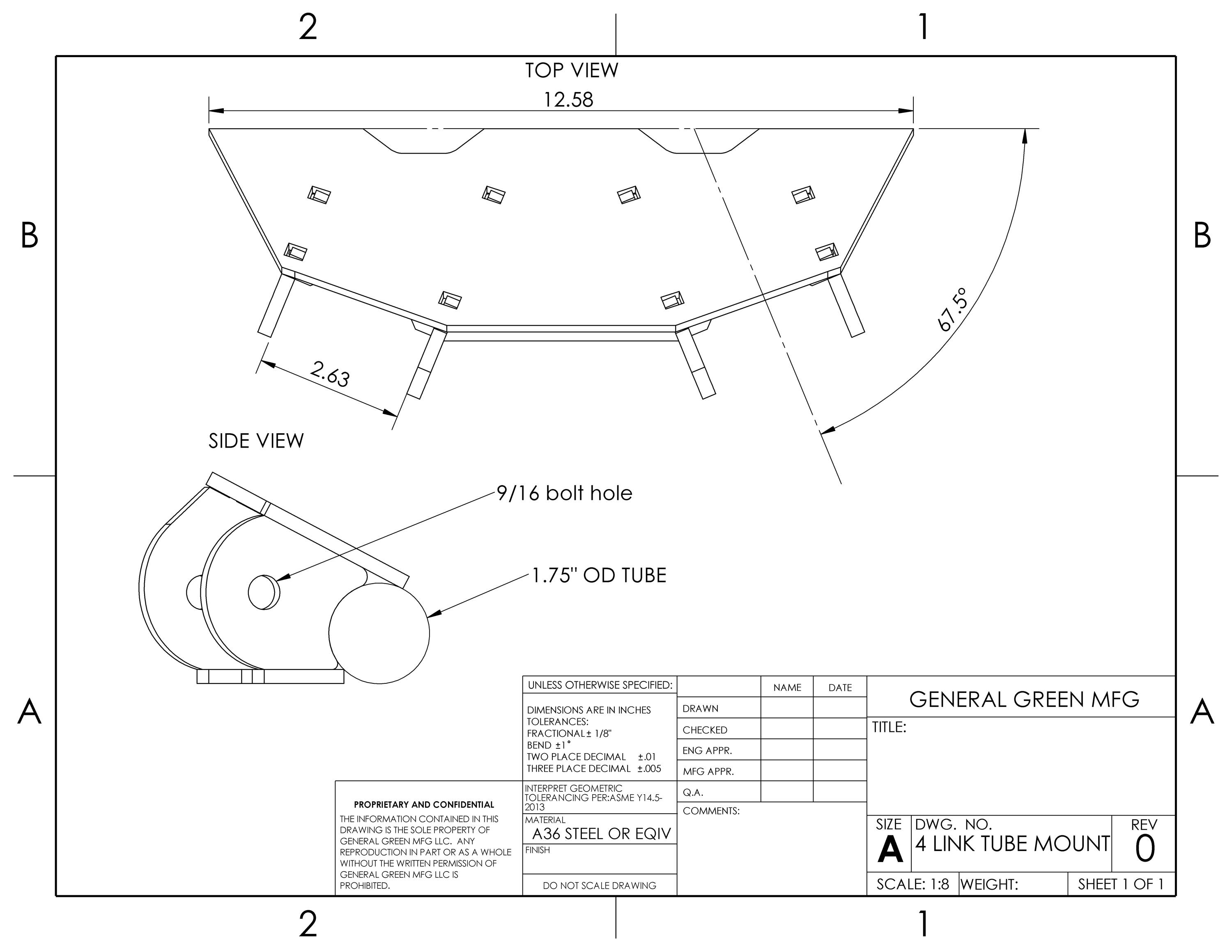4 Link Tube Frame Mount DXF File Package - Etsy
