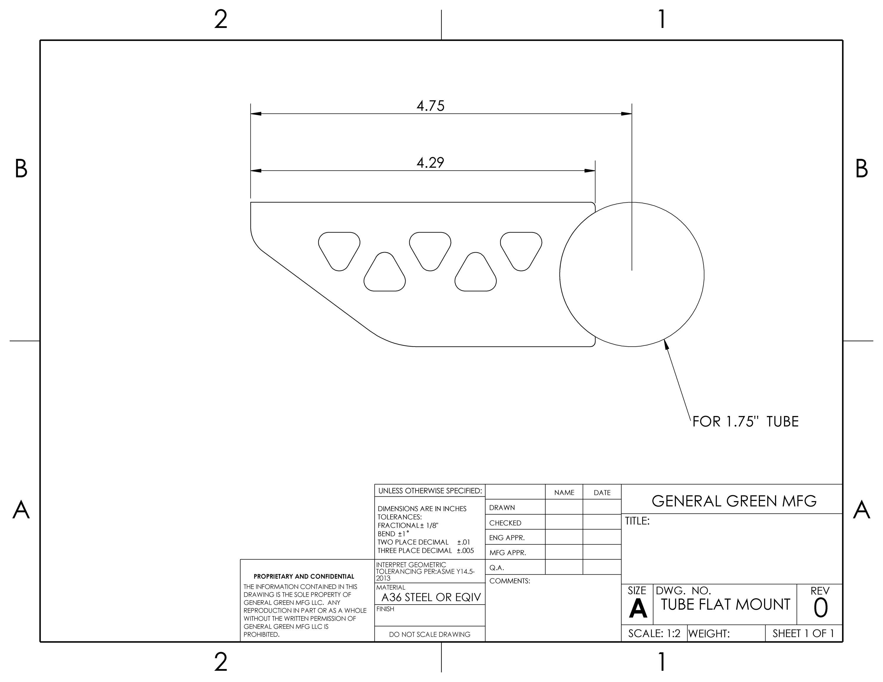 Flat Tube Mount DXF File - Etsy