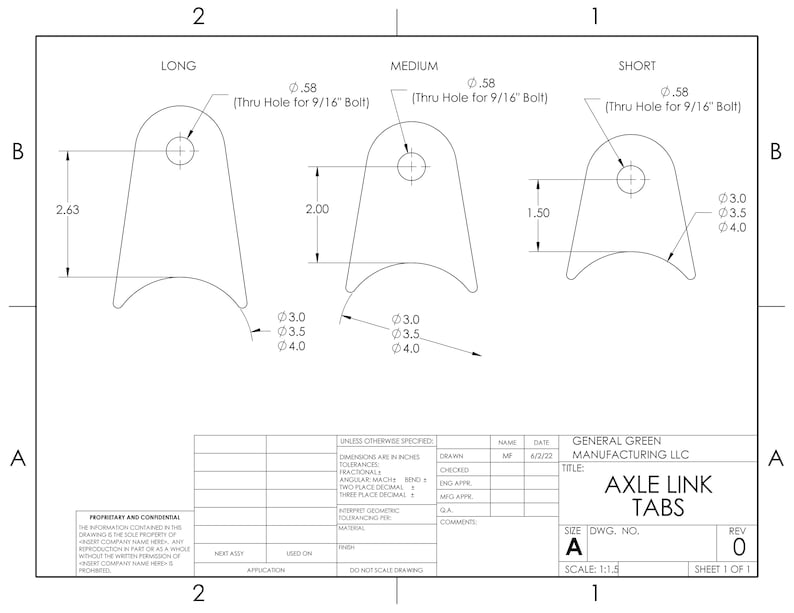 Axle Link Tab Package DXF and Parasolid File Download Only - Etsy