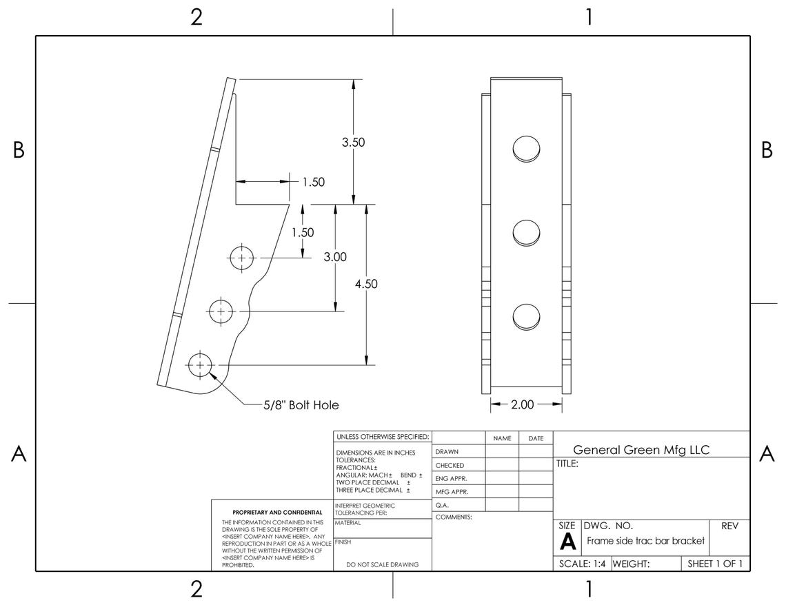 Panhard / Trac Bar Frame Mount DXF File - Etsy