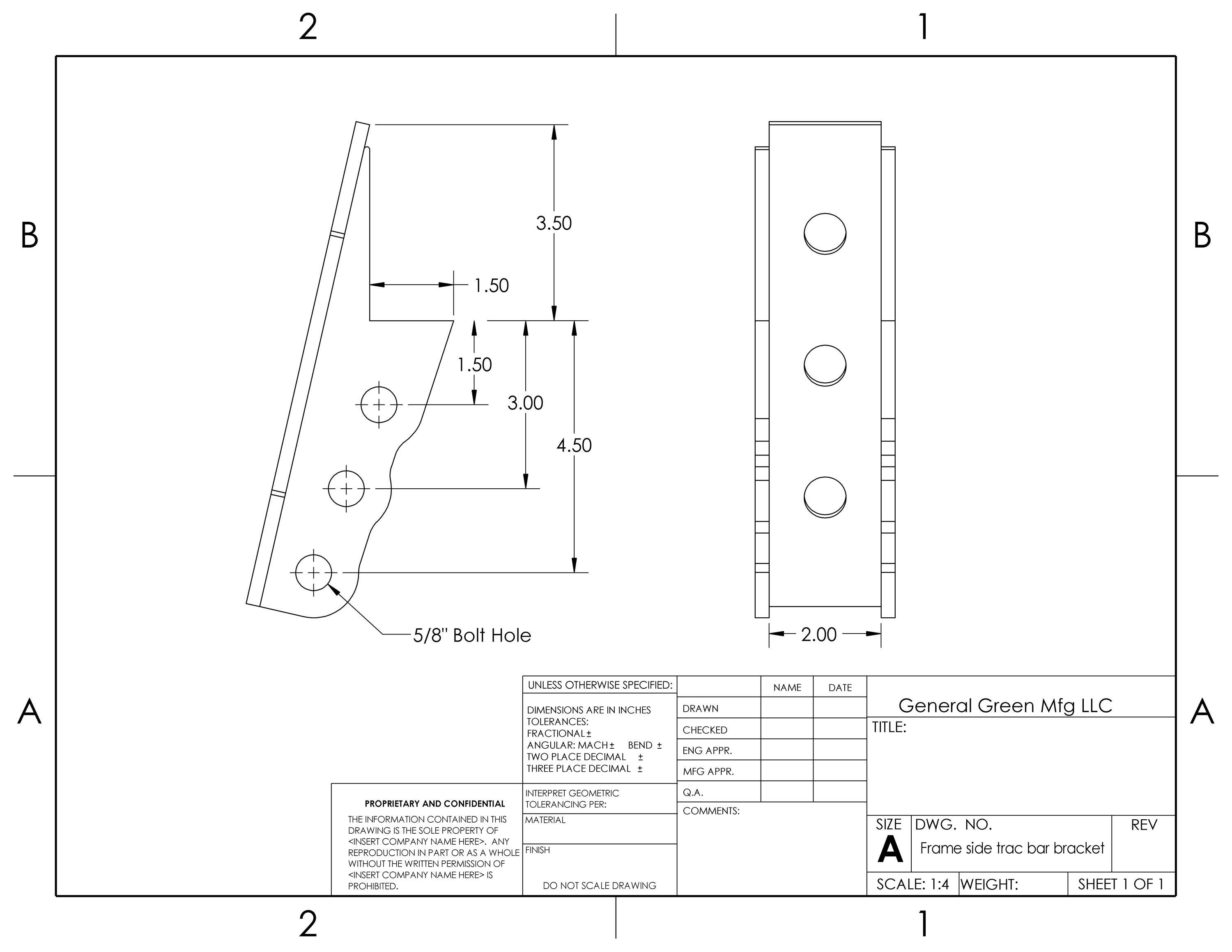 Panhard / Trac Bar Frame Mount DXF File - Etsy