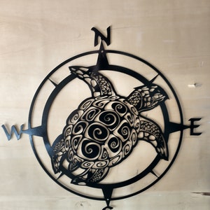 Compass Rose Sea Turtle DXF File Download - Etsy