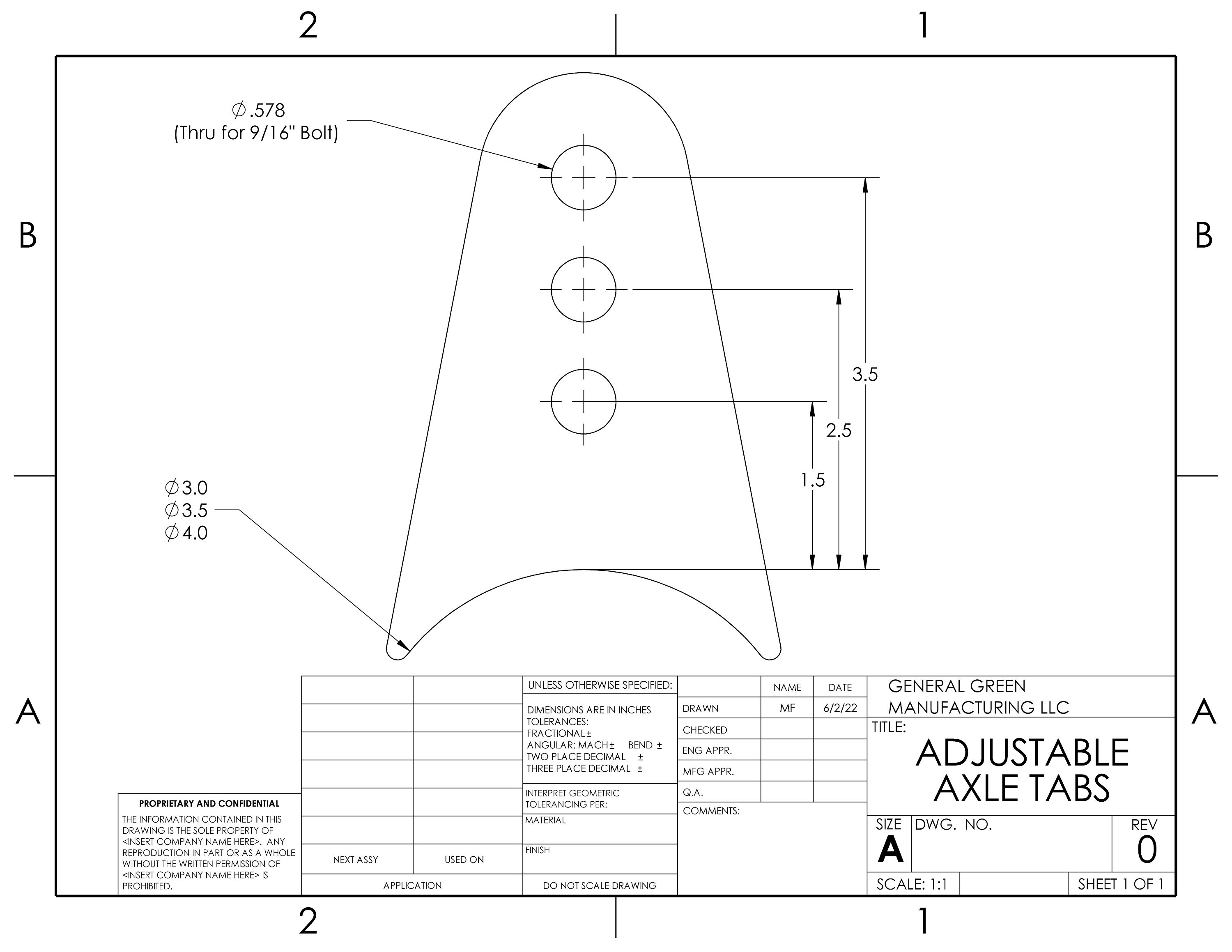 Adjustable Axle Tabs Package DXF and Parasolid File Download Only - Etsy