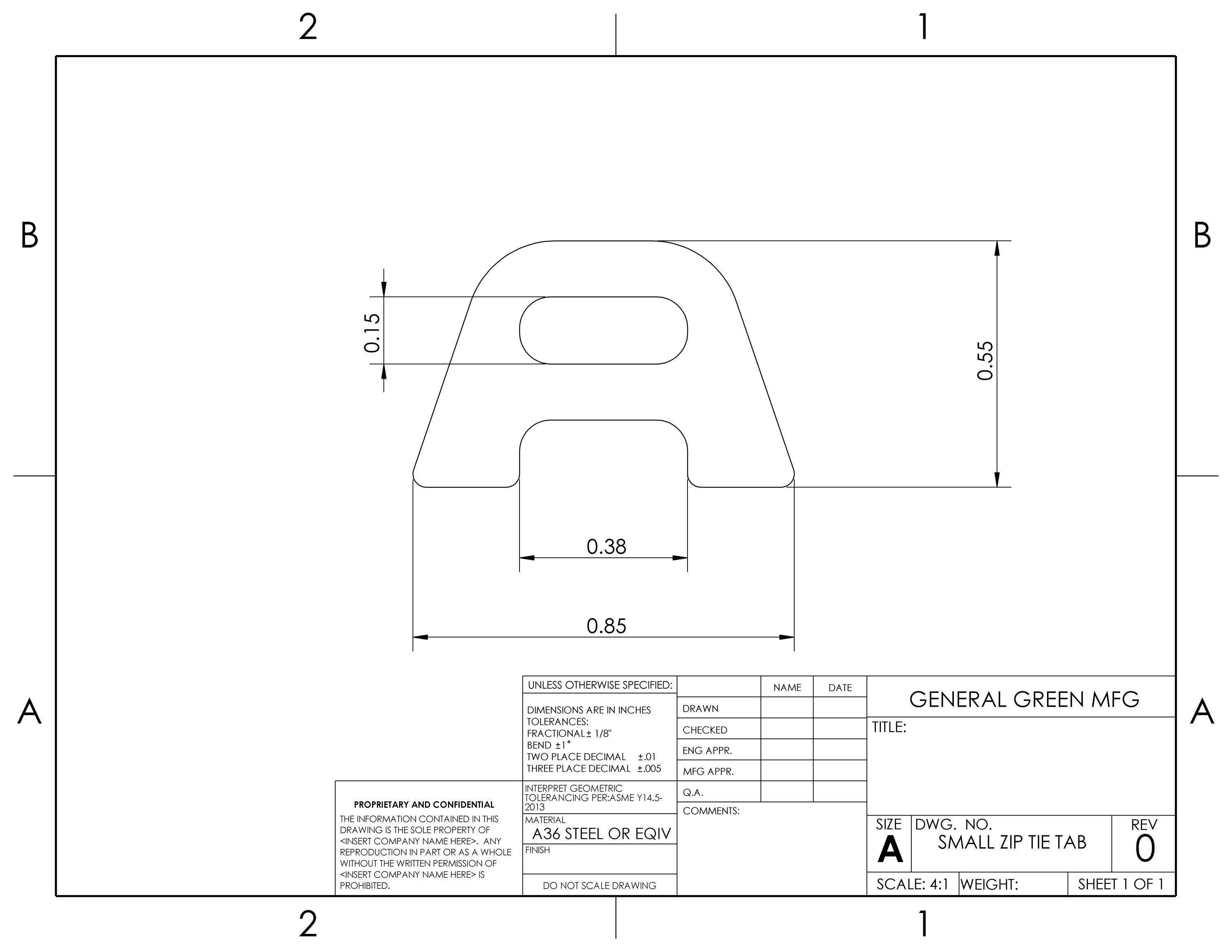 Small Weld on Zip Tie Tab DXF File - Etsy