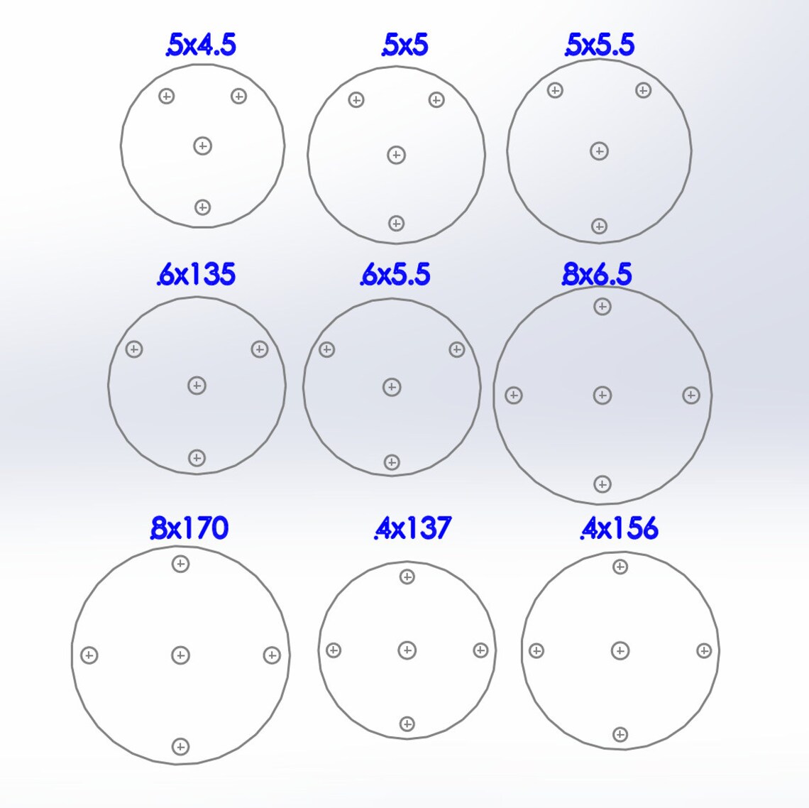 Spare Tire Mount Plate DXF 9 Sizes - Etsy