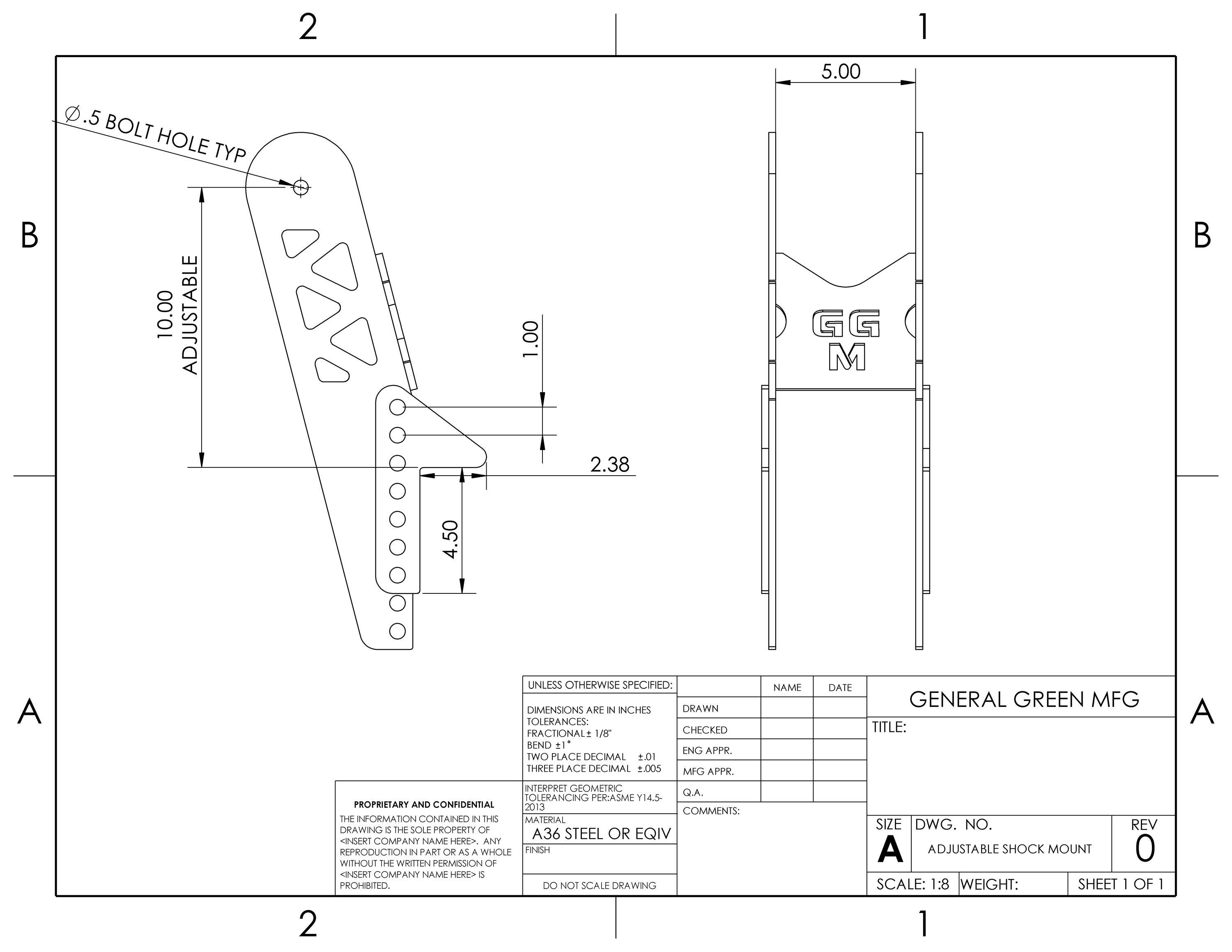 Adjustable Shock Mount DXF File - Etsy