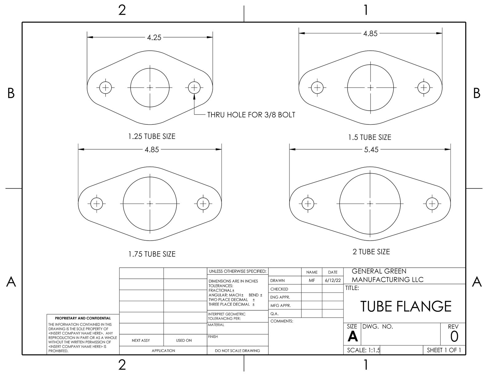 2 Bolt Tube Flange End Package DXF & Parasolid File Download Only - Etsy