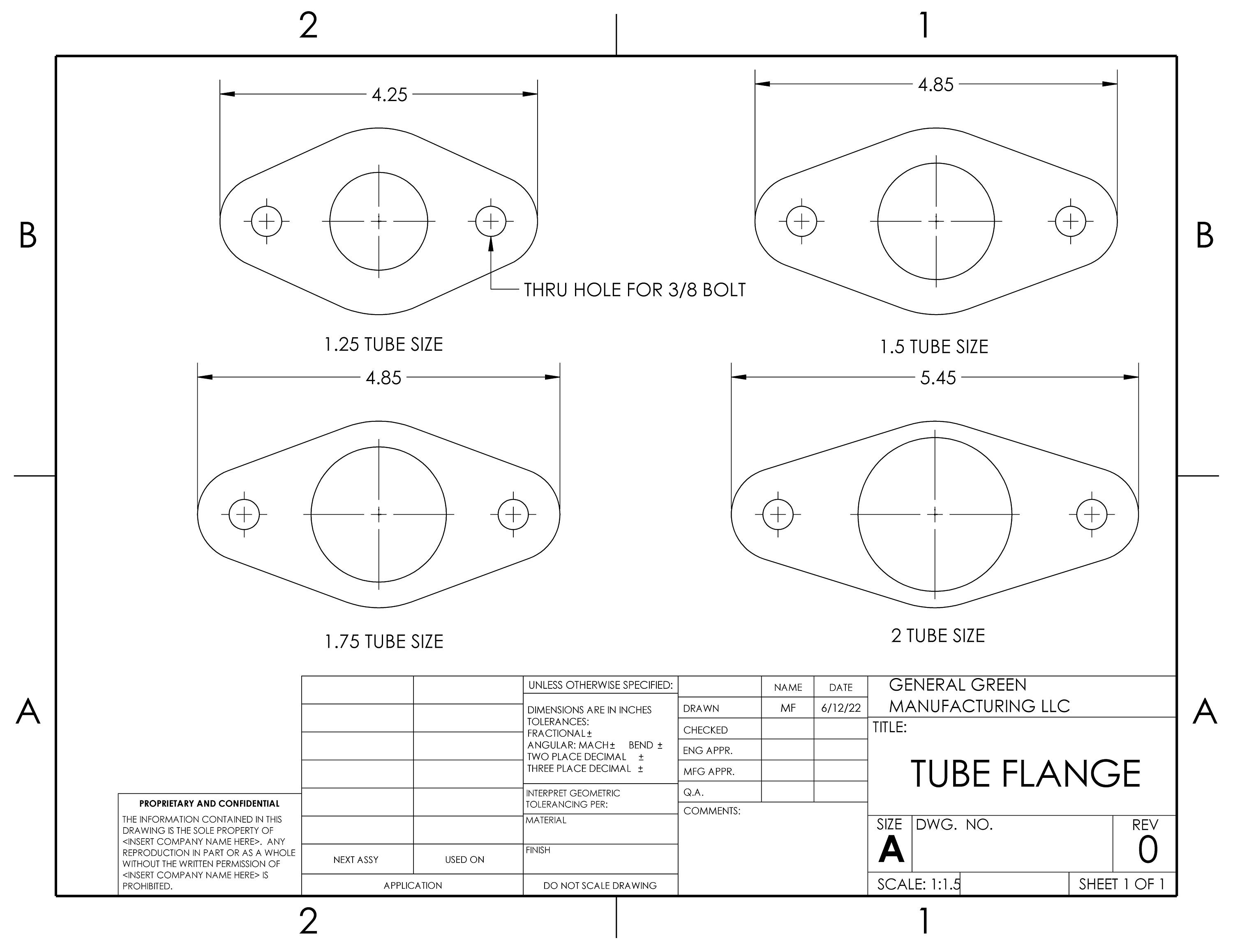 2 Bolt Tube Flange End Package DXF & Parasolid File Download Only - Etsy