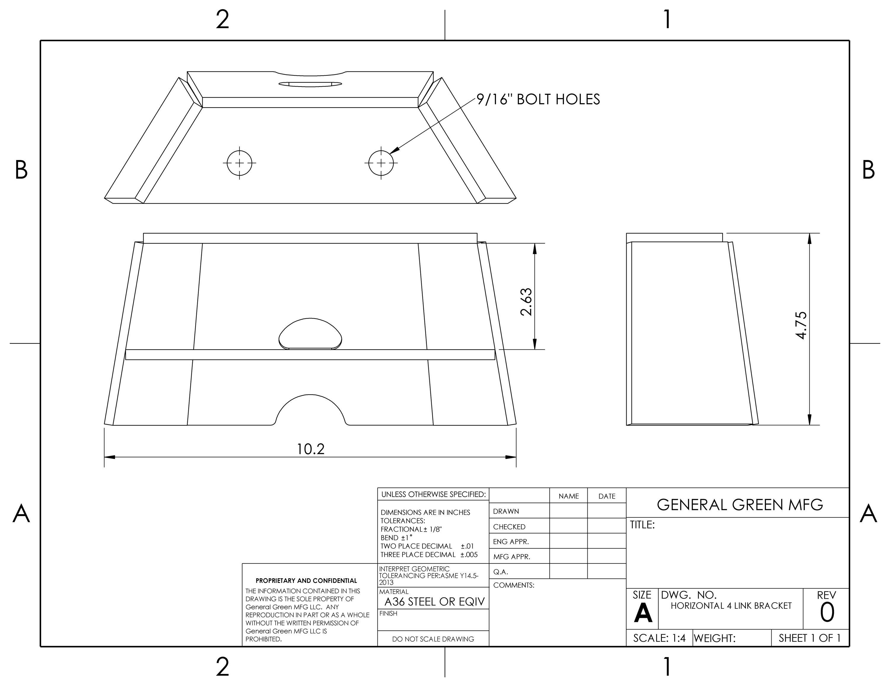 Horizontal Upper 4 Link Bracket DXF File - Etsy