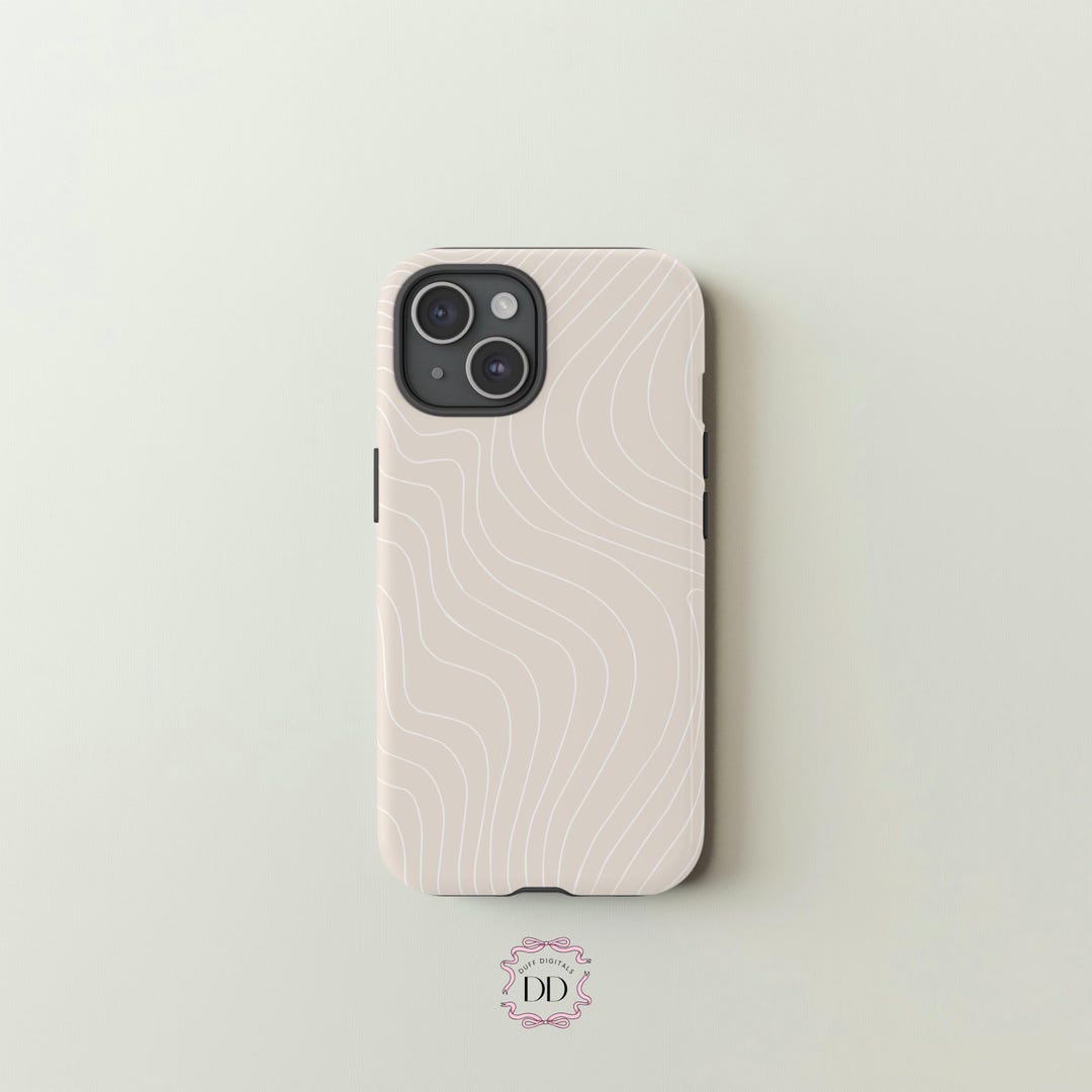 WHITE WAVES Phone Case, Groovy Phone Cover for iPhone 16 15 14 13 12 11 ...