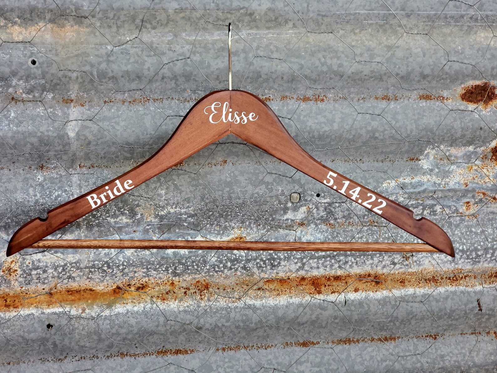 CUSTOM Wedding Wooden Hangers, Personalized Name Monogrammed Hangers ...